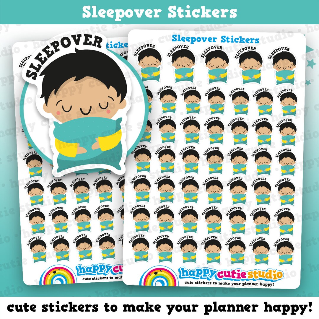 47 Cute Sleepover/toddler/boy/kid Planner Stickers - Etsy