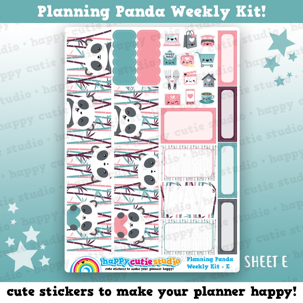 Planning Panda/cute Panda Bear/bamboo Weekly Kit Planner | Etsy