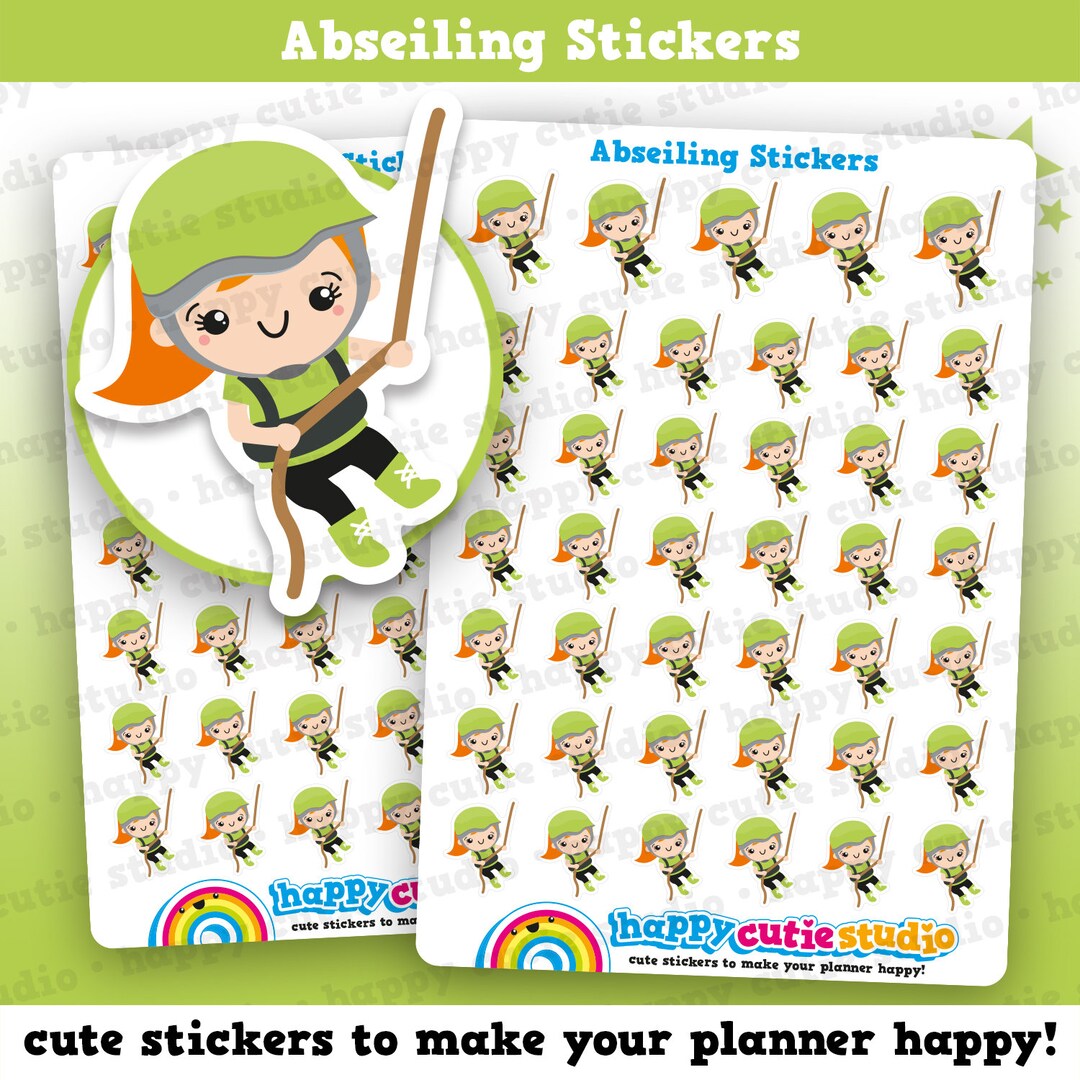 41 Cute Abseiling/rock Climbing Girl Planner Stickers - Etsy
