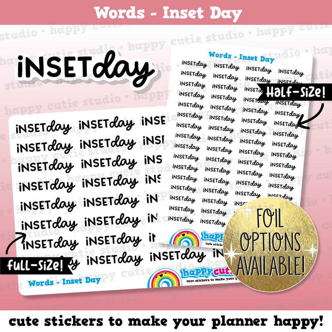 Inset Day Words/functional/foil Planner Stickers - Etsy