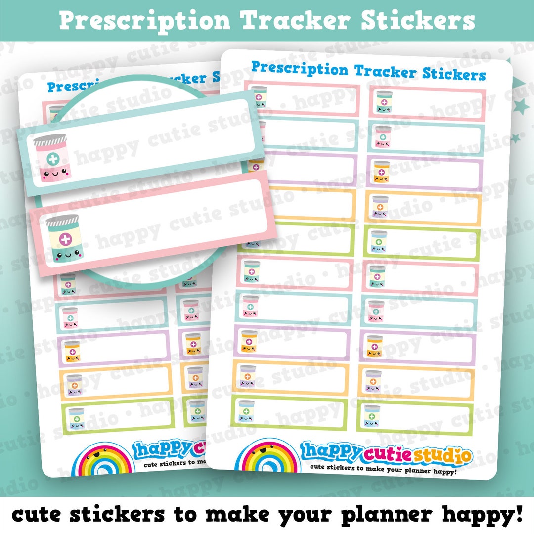 20 Cute Prescription Tracker/medicine Planner Stickers - Etsy