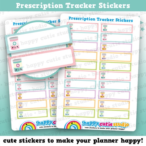 20 Cute Prescription Tracker/medicine Planner Stickers - Etsy