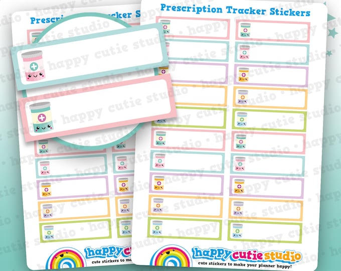 20 Cute Prescription Tracker/medicine Planner Stickers - Etsy