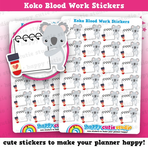 48 Cute Blood Test/blood Work Planner Stickers - Etsy