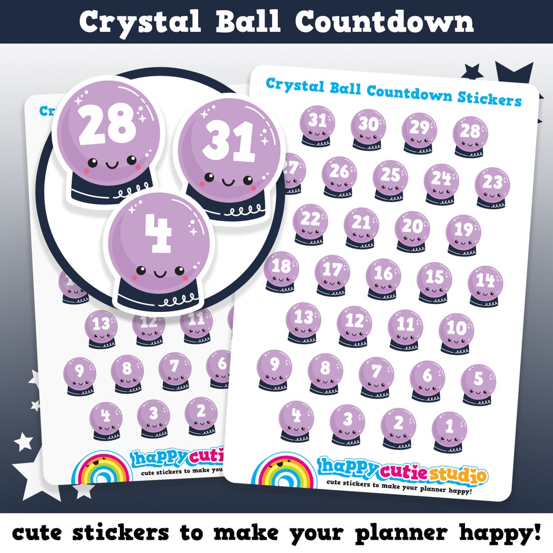 31 Cute Crystal Ball Countdown/date Cover Planner Stickers - Etsy