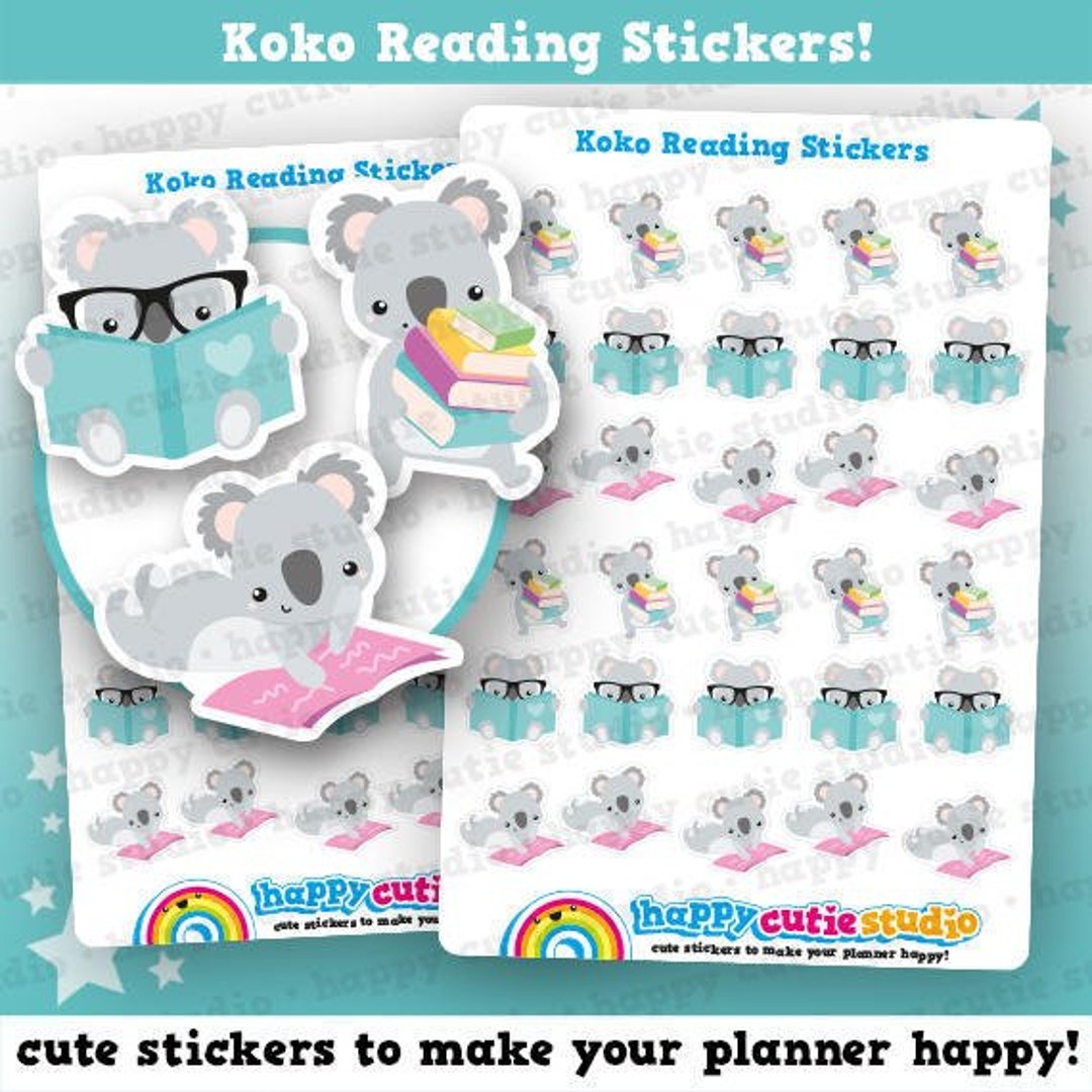 30 Cute Koko the Koala Reading Planner Stickers - Etsy