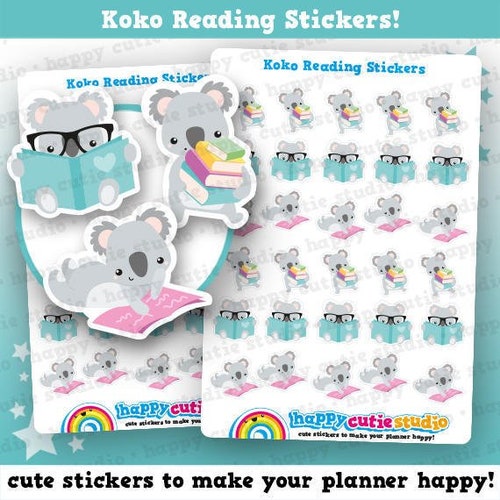 30 Cute Koko the Koala Reading Planner Stickers - Etsy