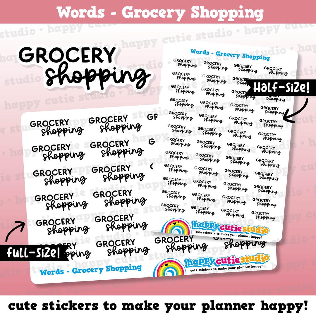 Grocery Shopping Words/functional Planner Stickers - Etsy