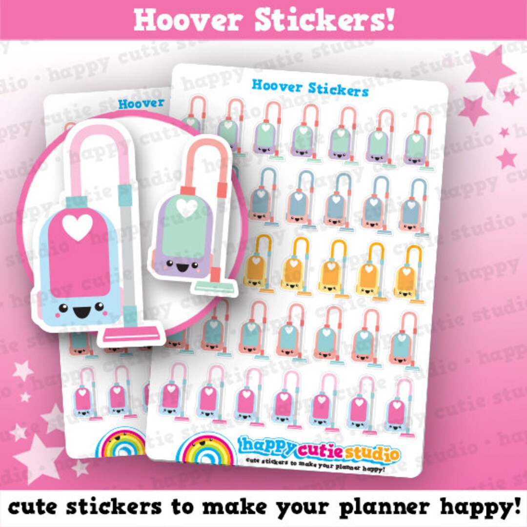 35 Cute Hoover / Vacuum Cleaner / Chores Planner Stickers - Etsy