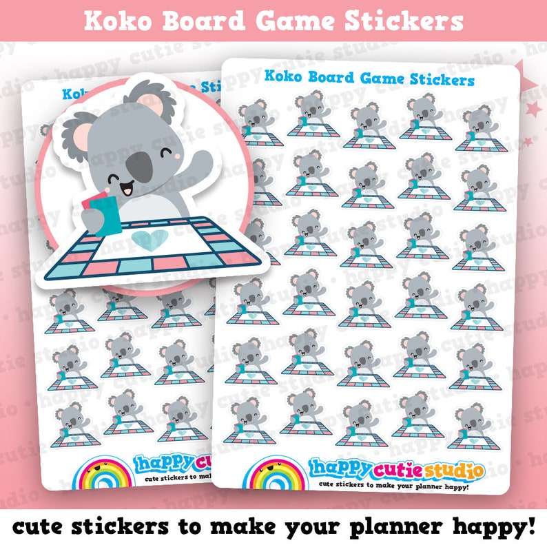 30 Cute Koko the Koala Board Game Planner Stickers - Etsy