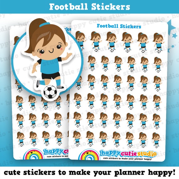 41 Cute Football/soccer Girl Planner Stickers | Etsy