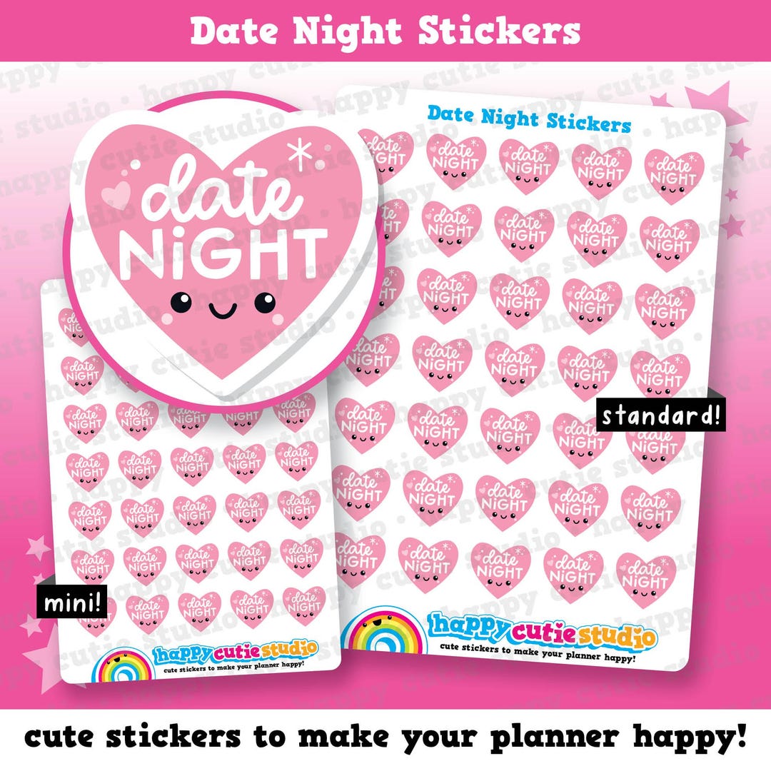 35 Cute Date Night Heart Planner Stickers - Etsy