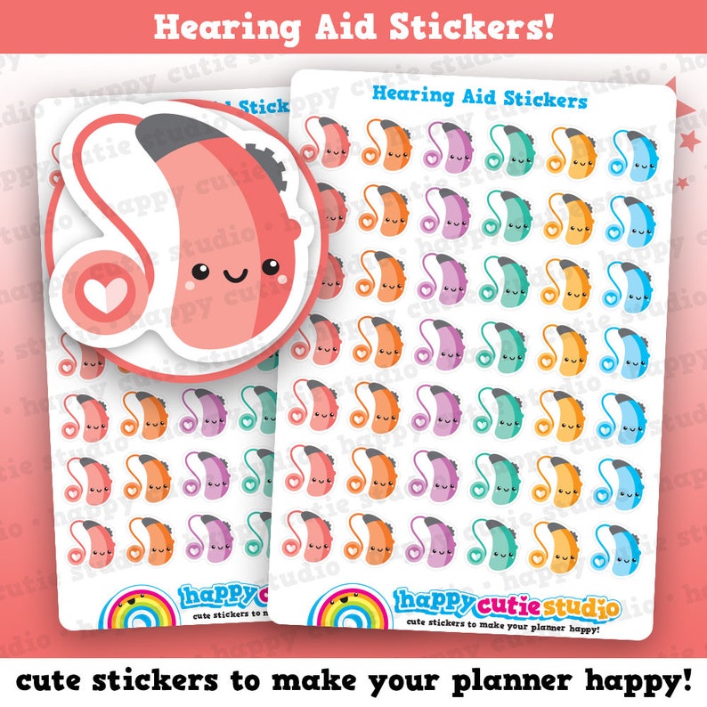 42 Cute Hearing Aid/audiology Planner Stickers - Etsy