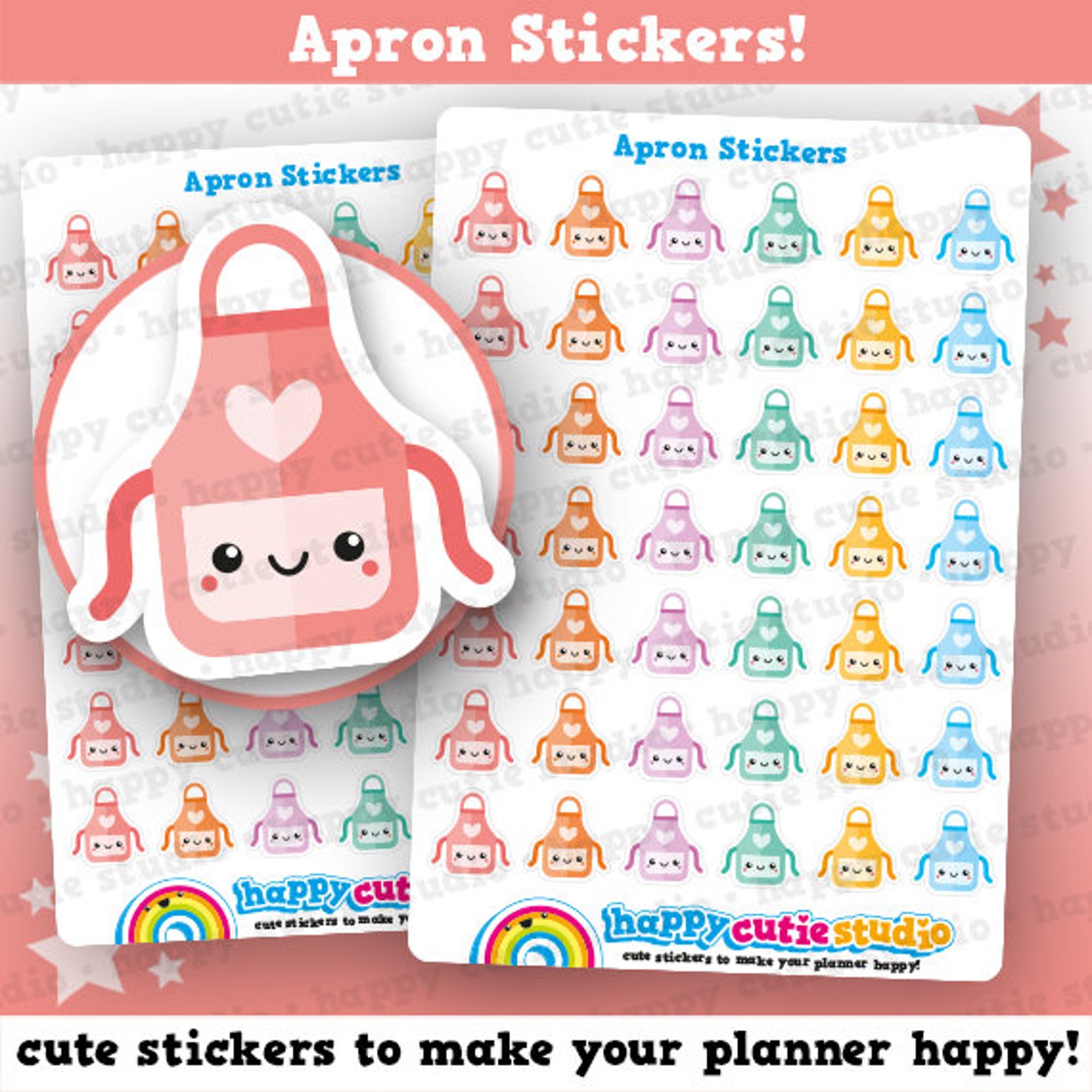 42 Cute Apron/cooking/baking/meal Planner Stickers | Etsy