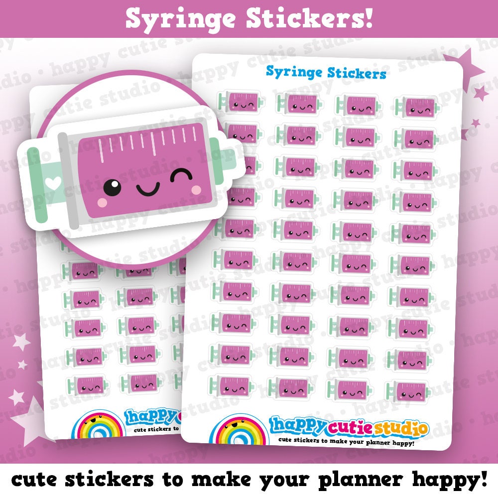 Happy syringe sticker Scrapbooking Stickers Paper, Party & Kids etna.com.pe