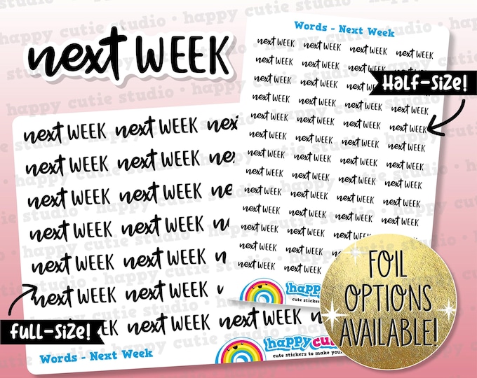 Next Week Words/functional/planner Stickers - Etsy
