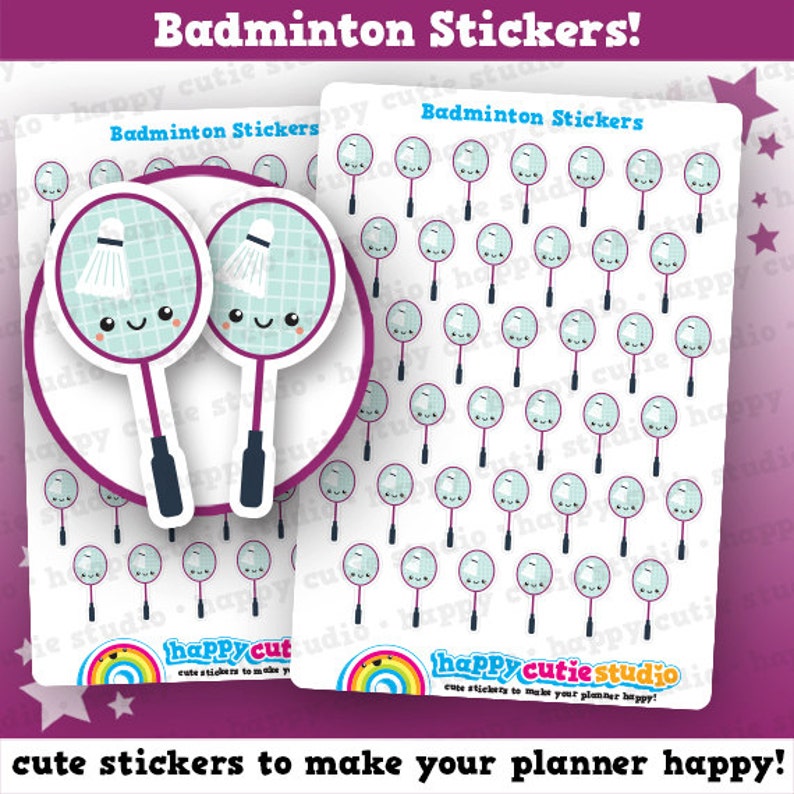 39 Cute Badminton Racket/sport Planner Stickers - Etsy