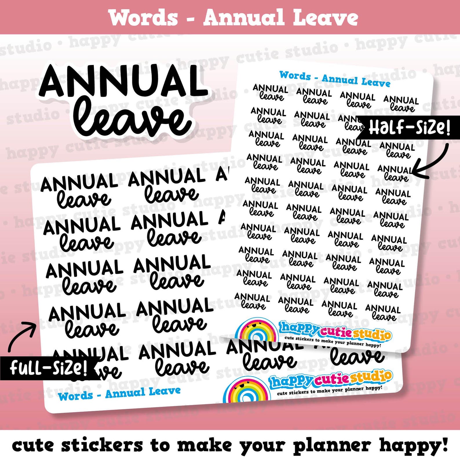 Annual Leave Words/functional/planner Stickers - Etsy