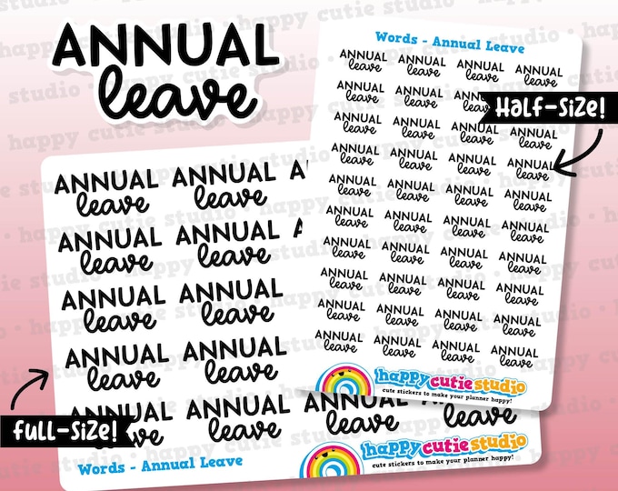 Annual Leave Words/functional/planner Stickers - Etsy