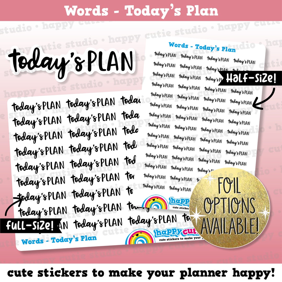 Today's Plan Words/functional/foil Planner Stickers - Etsy