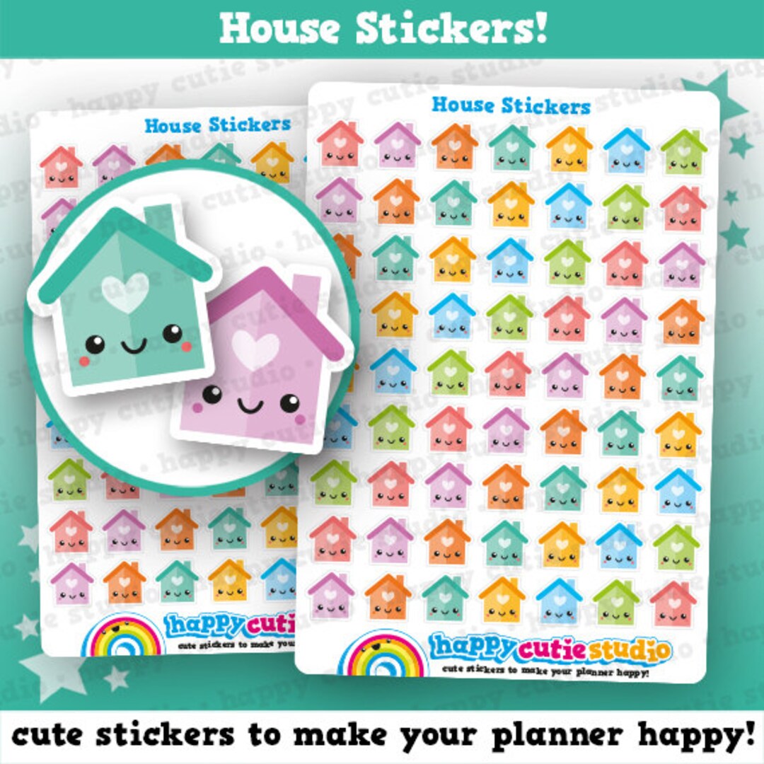 63 Cute House Planner Stickers - Etsy