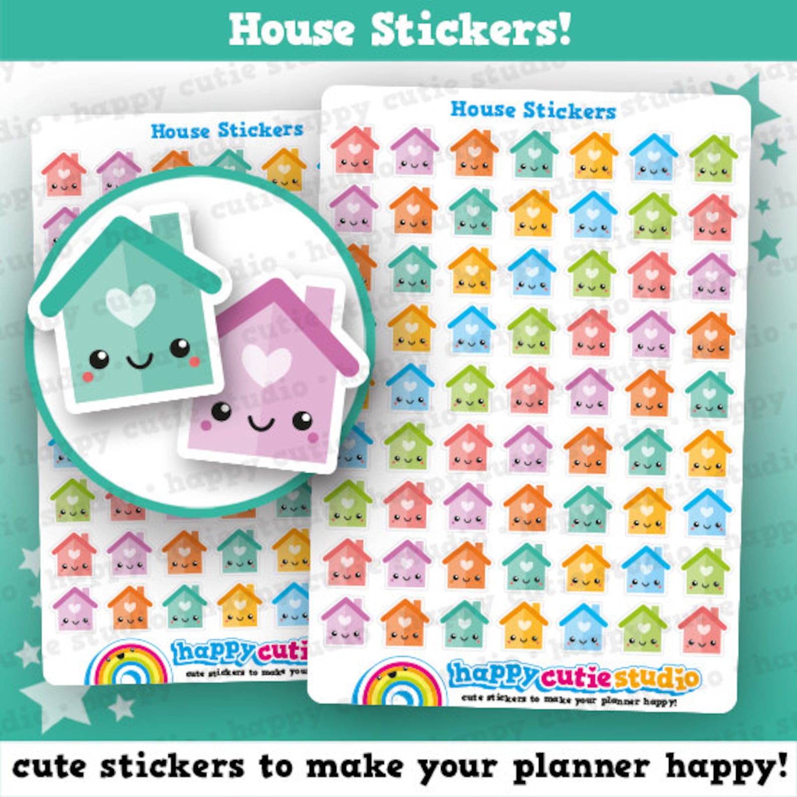 63 Cute House Planner Stickers - Etsy