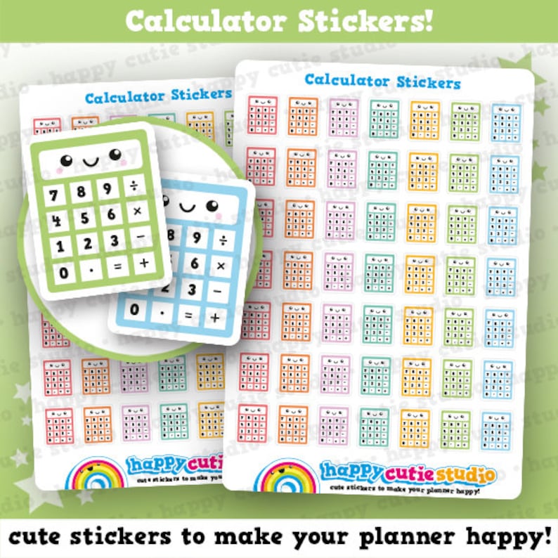 49 Cute Calculator Planner Stickers - Etsy