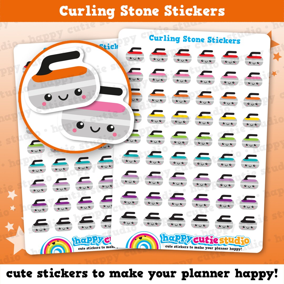 54 Cute Curling Stone/sport Planner Stickers - Etsy