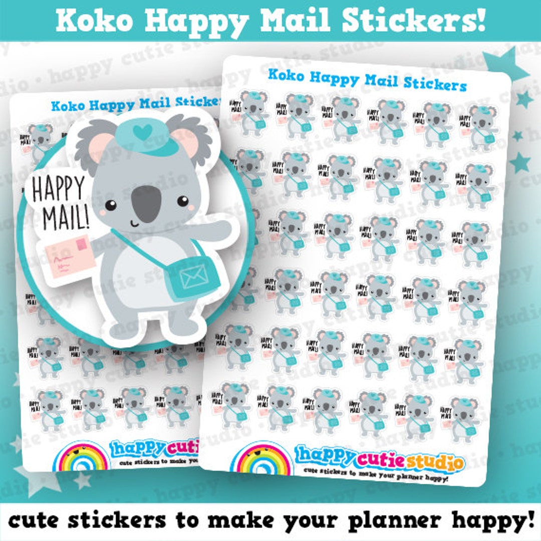 36 Cute Koko the Koala 'happy Mail' Planner Stickers - Etsy