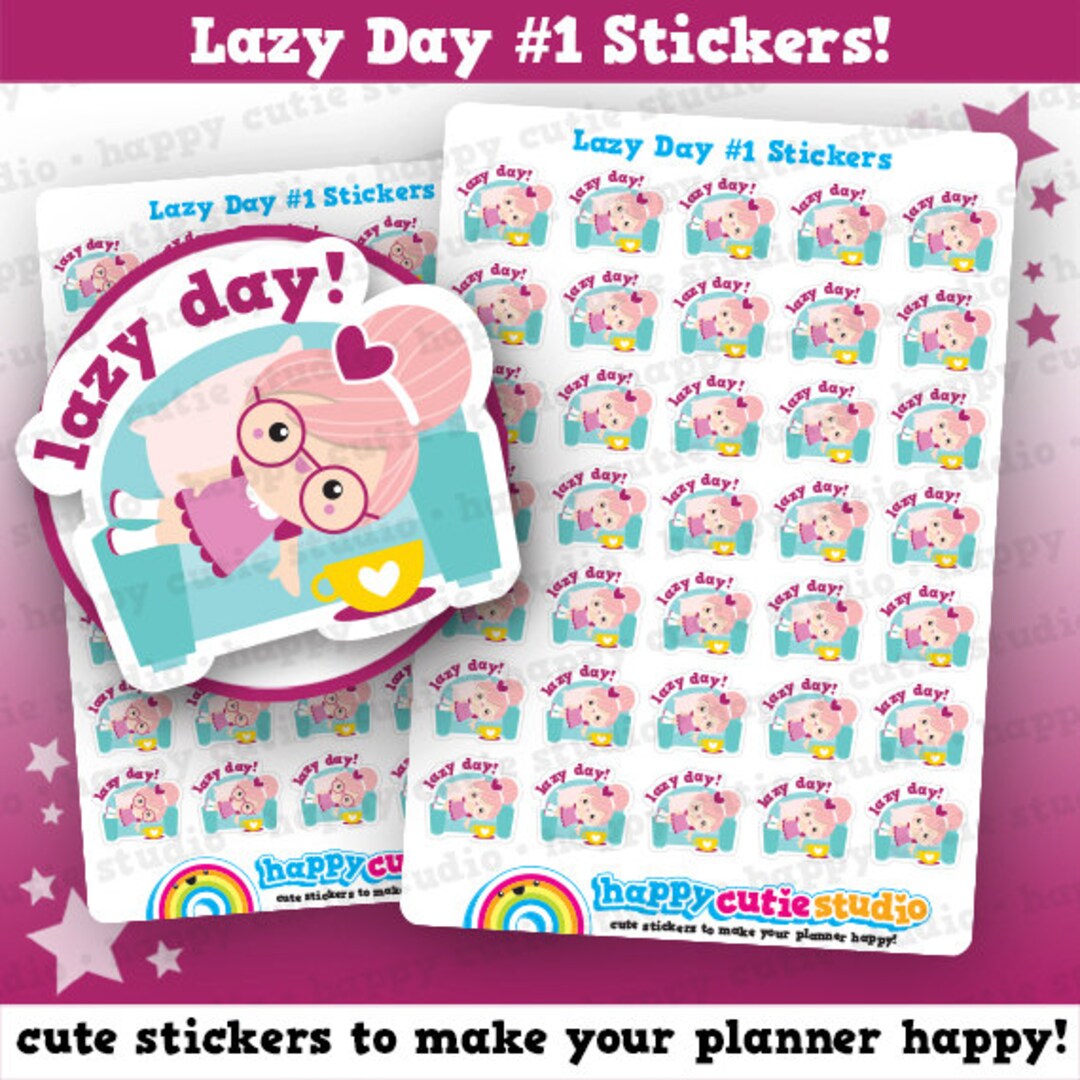 35 Cute Lazy Day Girl Planner Stickers - Etsy