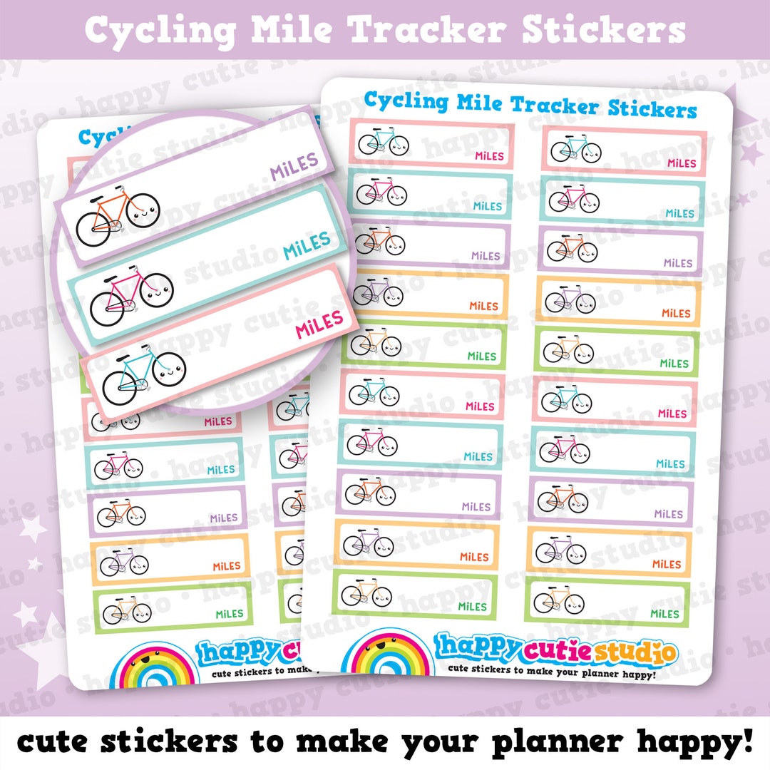 20 Cute Cycling Mile Tracker/exercise Planner Stickers - Etsy