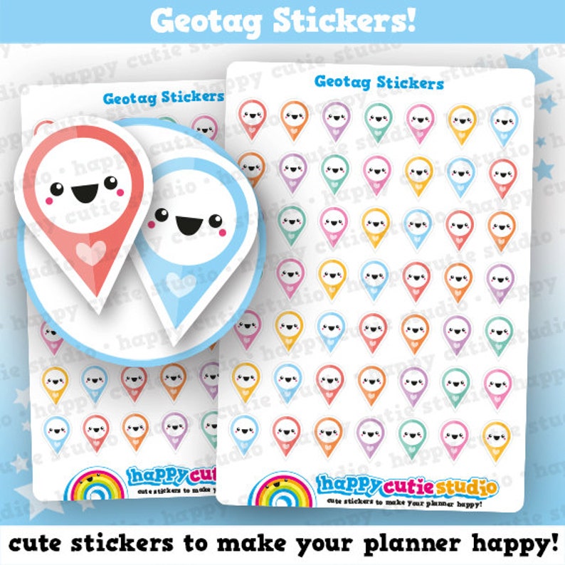 49 Cute Geotag/location/place Marker Planner Stickers - Etsy