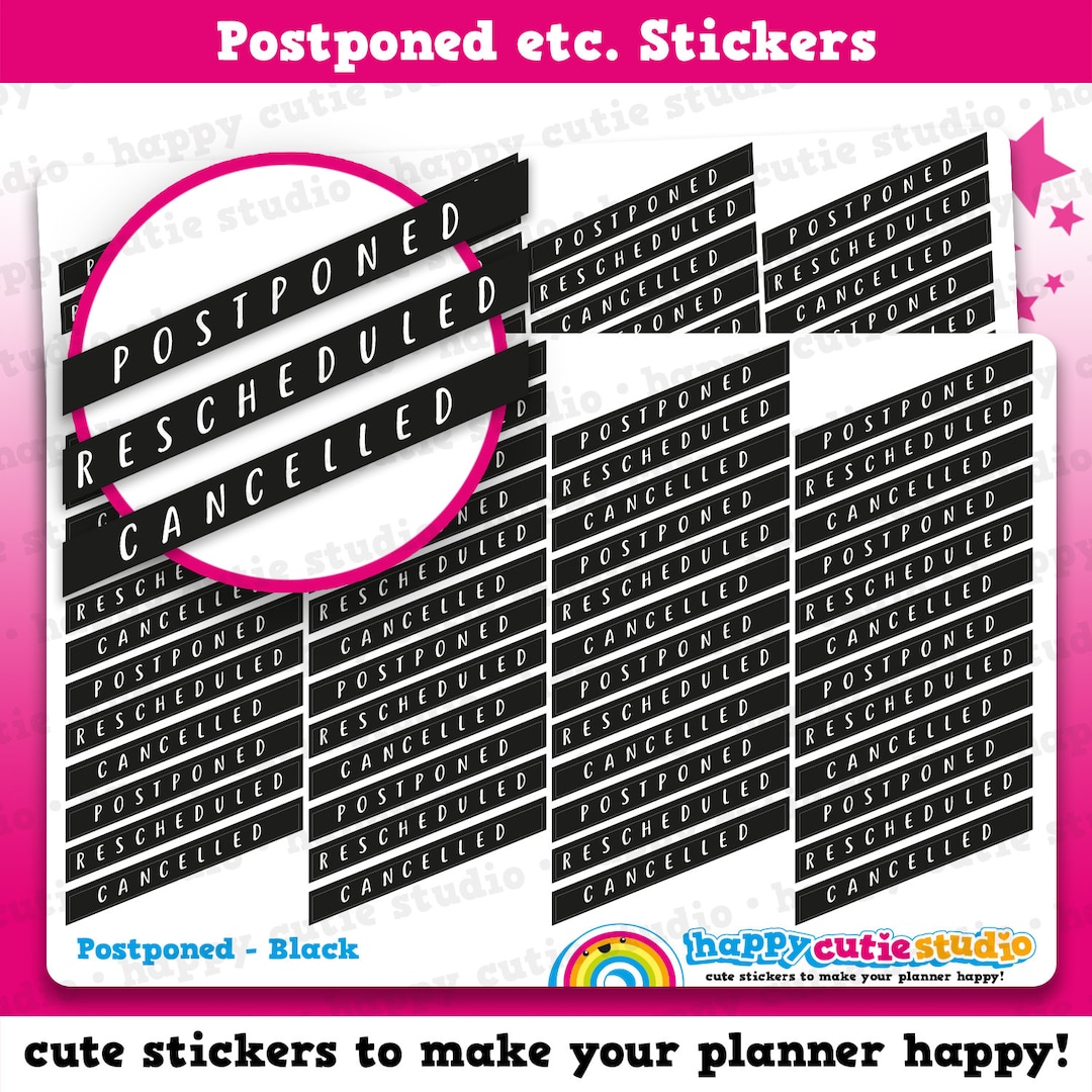 48 Cute Postponed/rescheduled/cancelled/functional Planner Stickers - Etsy