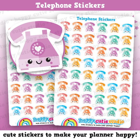 48 Cute Telephone/phone Planner Stickers | Etsy UK