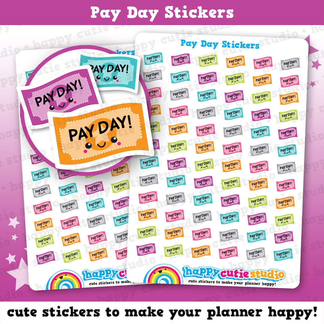 72 Cute Pay Day Planner Stickers - Etsy