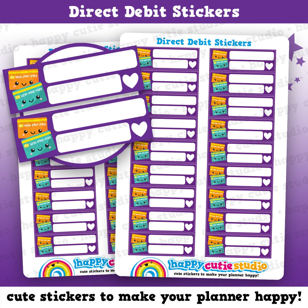 18 Cute Direct Debit/credit Card/pay Bill Reminder Planner Stickers - Etsy