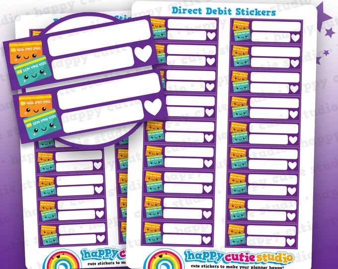 18 Cute Direct Debit/credit Card/pay Bill Reminder Planner Stickers - Etsy