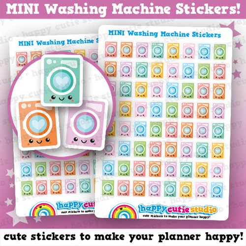 Laundry Planner Stickers Clear Washing Machine Icon Journal - Etsy