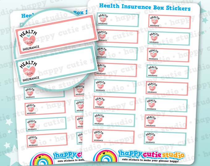 16 Cute Health Insurance/payment/tracker Planner Stickers - Etsy