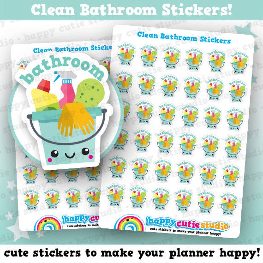 36 Cute Clean Bathroom/shower/chores Planner Stickers - Etsy