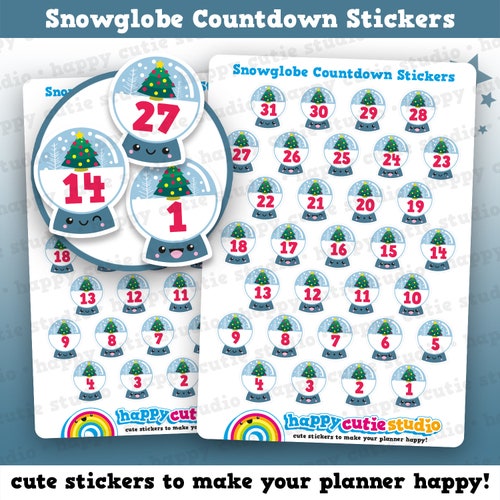 Chic Christmas Countdown Planner Stickers - Etsy