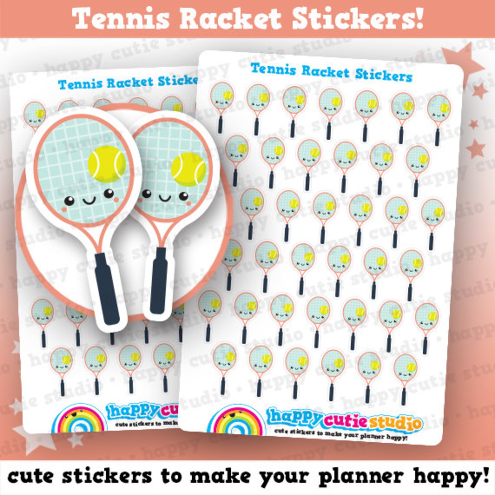 39 Cute Tennis Racket/sport Planner Stickers | Etsy