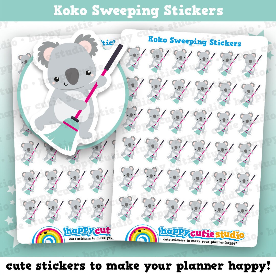 36 Cute Koko the Koala Sweeping Planner Stickers - Etsy