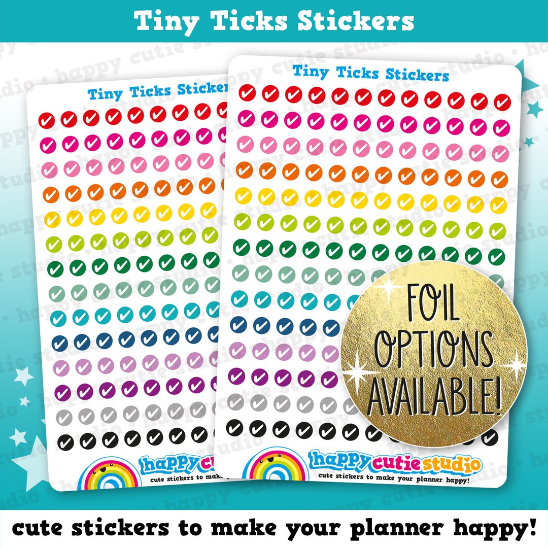 168 Cute Colourful Tiny Ticks/functional/practical Planner Stickers - Etsy