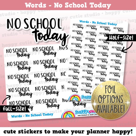 School day stickers/ School stickers for planner/ School sticker sheet ...