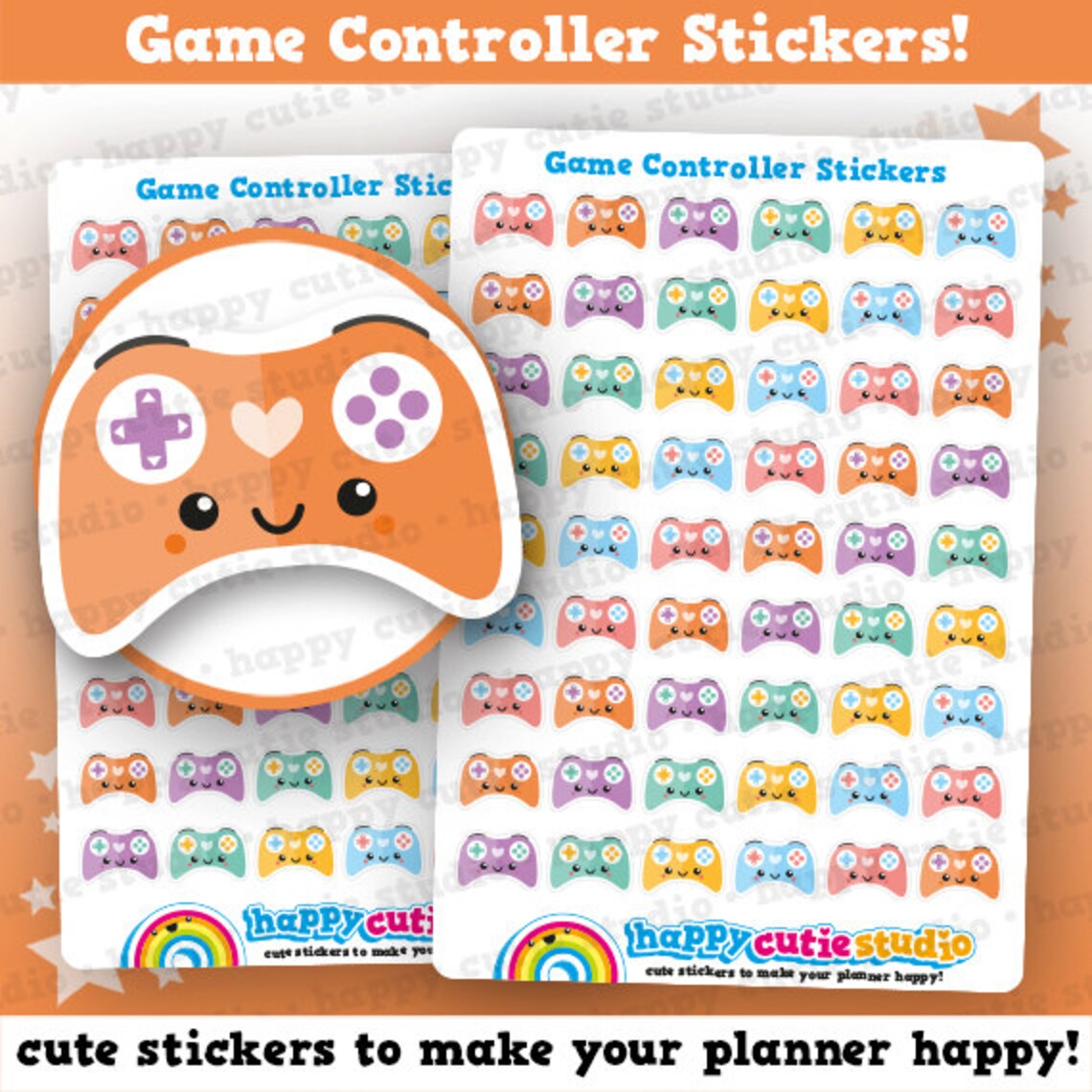 54 Cute Game Controller Planner Stickers | Etsy