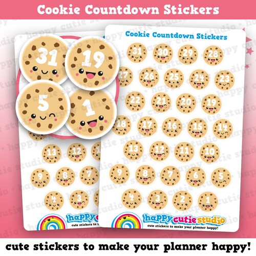 31 Cute Lucas the Lion Countdown/date Cover Planner Stickers - Etsy