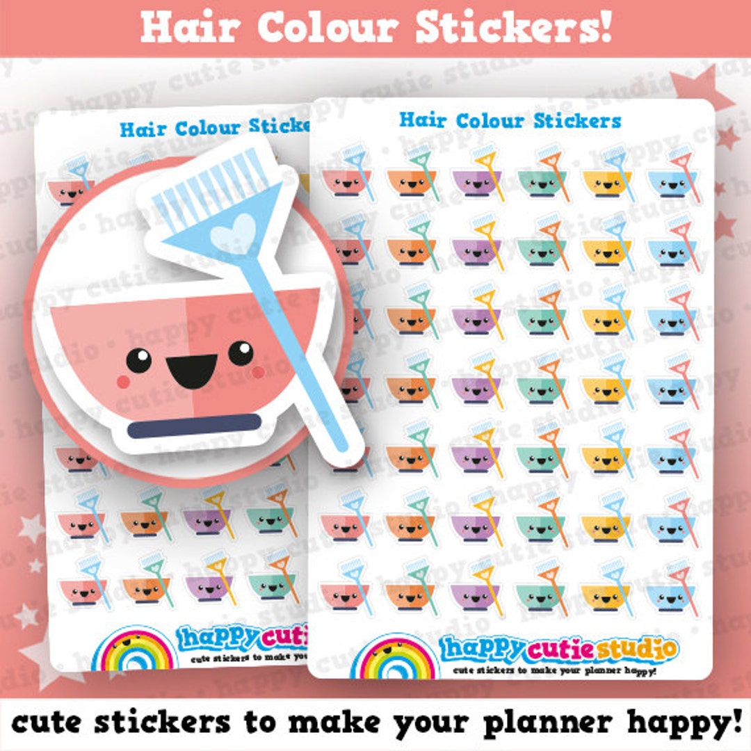 42 Cute Hair Colour/dye/reminder Planner Stickers - Etsy
