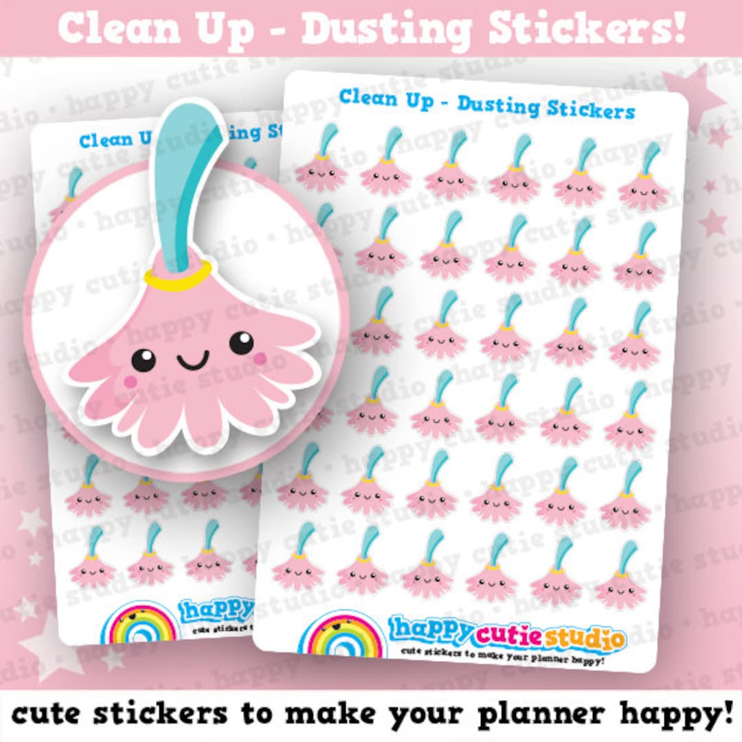36 Cute Dusting / Chores / Duster Planner Stickers - Etsy