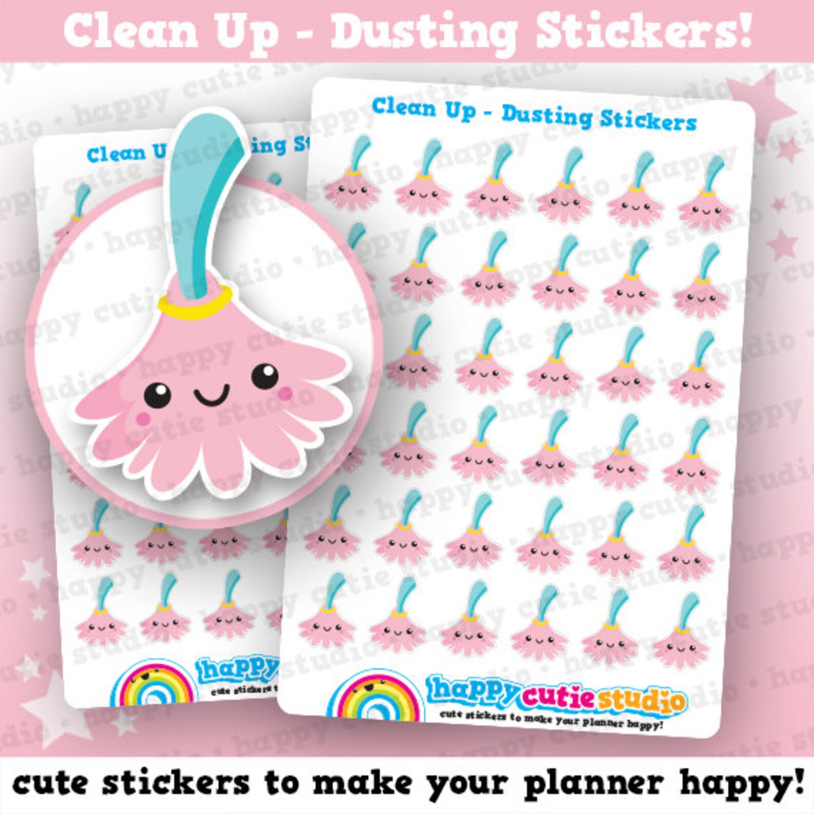36 Cute Dusting / Chores / Duster Planner Stickers - Etsy